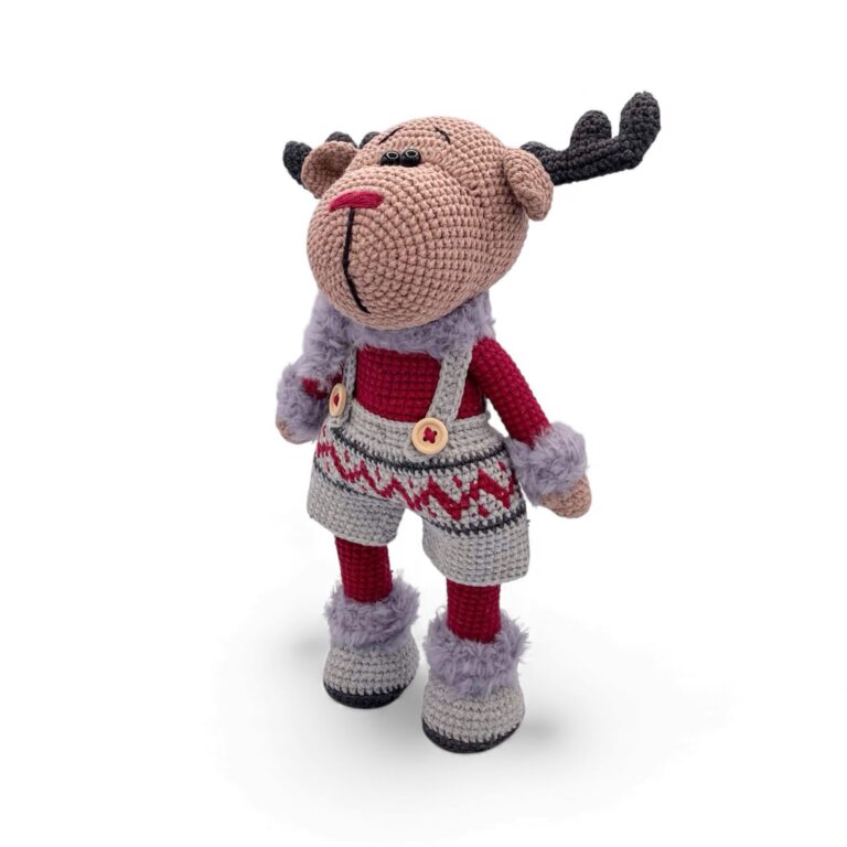 Crochet Reindeer Boy Amigurumi – Handmade Plush Collectible